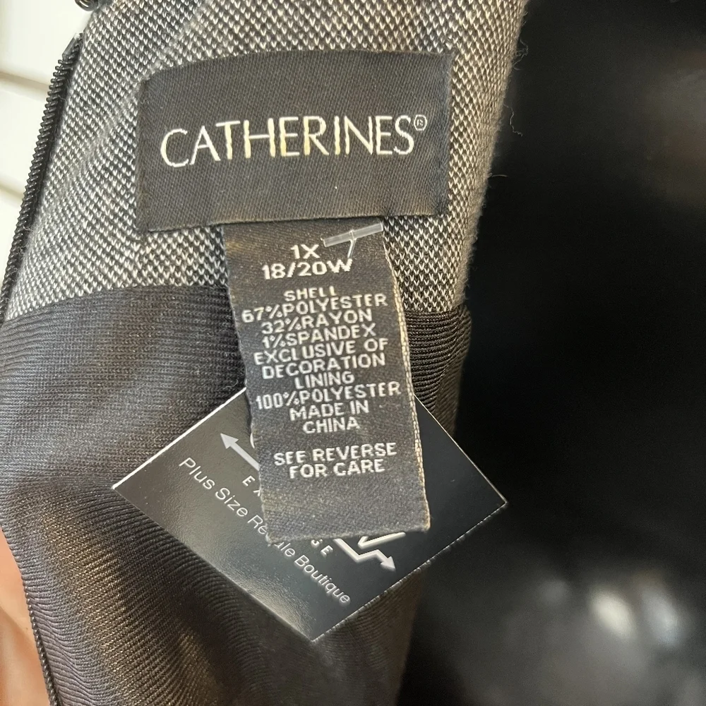 Catherines | Dresses | Gray Sleeveless Dress With Black Lace Accents ...